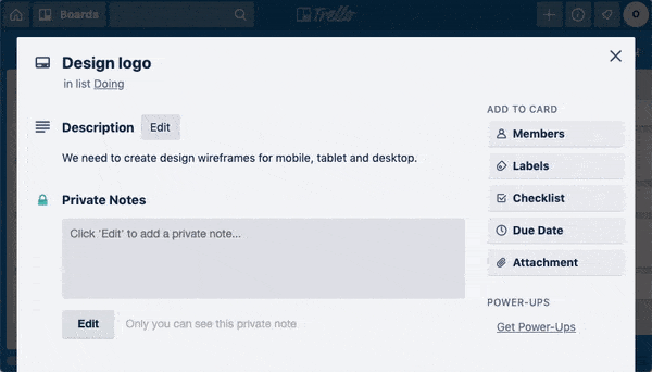 Private Notes Power-Up | Trello